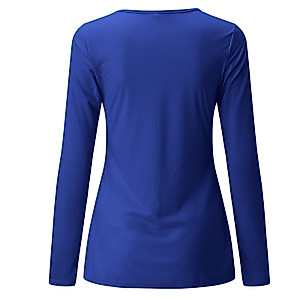 Women's V Neck Sweatshirt Soft Casual Criss Cross Blouse Fashion Long Sleeve T Shirt Strappy Cut Out Tops