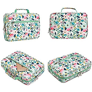 Bible Cover Case for Women Girls Ladies Scripture Bag Lds Teens Book protective Carrying Carrier with Pockets Large Medium Standard Size Catholic Church Religious journaling organizer Mothers Mom Gift