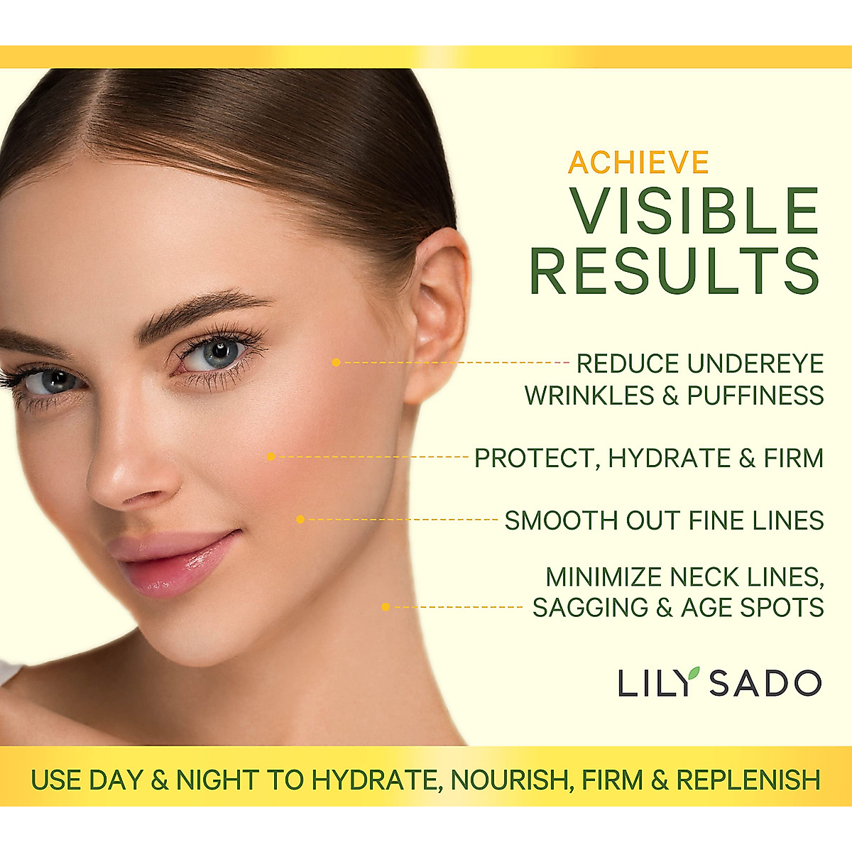 LILY SADO Turmeric Banana Mango Face Moisturizer - Luscious Creamy Nutrient-Rich Natural Daily Facial Cream w Chamomile & Rosemary - Vegan Anti-Aging Lotion For Wrinkles & Fine Lines