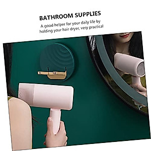 Yardwe 2pcs Hair Dryer Holder Decorative Shelf Brackets Decorating Tools Wall Bracket Hair Care Tools Holder Hair Dryer Wall Self Wall Mount Broom Holder Hair Dryer Rack Bathroom Supplies
