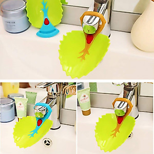 4 Pack Leaf Design Faucet Extender, Sink Handle Extender, Safe Fun Baby Hand-Washing Solution for Babies, Toddlers, Kids and Children