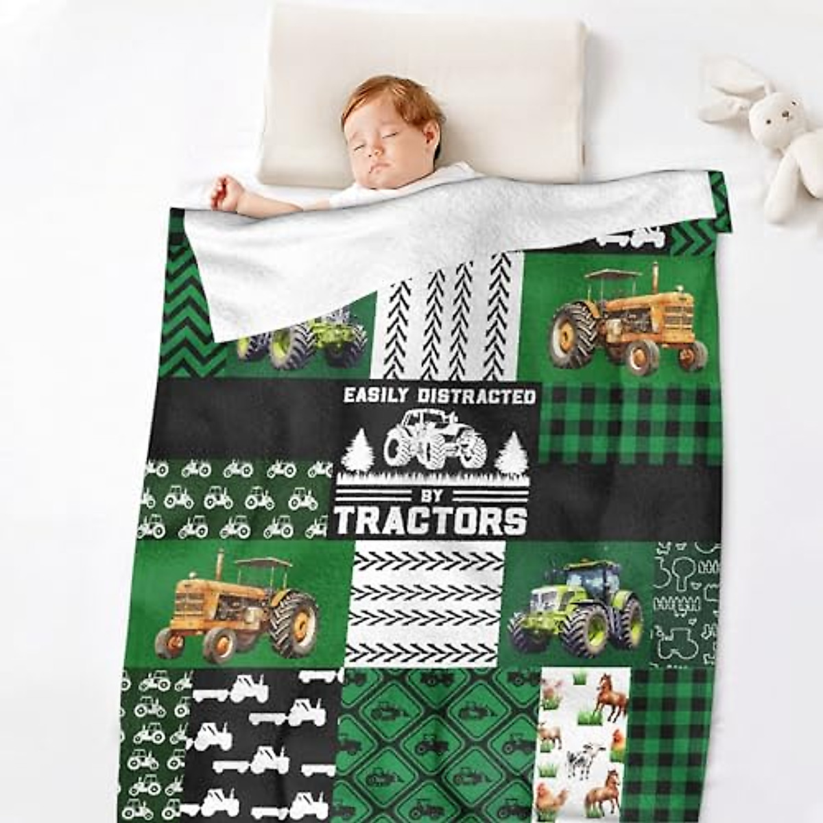 Tractor Blanket-Tractor Blanket for Boys, Girls Tractor Gift for Tractor Lovers-Cozy Soft Flannel Lightweight and Warm Used for Room Bed Camping 40"x50" for Kids Children