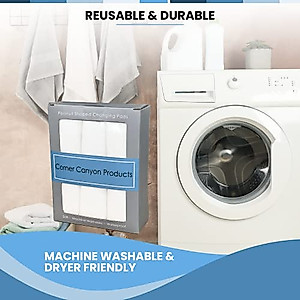 Quilted Bamboo Changing Pad Liner, Fits in Peanut Shaped Changing Pads, Super Soft Peanut Changer Liners are Warm On a Baby's Back, Thicker Waterproof Pads are Machine Washable - 3 Pack