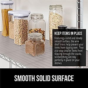 Gorilla Grip Wire Shelf Liners Set of 4 and Smooth Drawer Liner, Wire Shelf Liner Size 14x36 in Charcoal, Waterproof Hard Plastic, Drawer Liner Size 12x10 in Gray, Non Adhesive, 2 Item Bundle