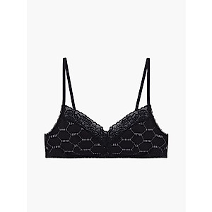 Savage X Fenty, Women's, Cotton Essentials Bralette, Cotton, Unlined Bralette, Black Caviar Logo Print, M