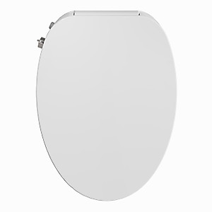 HOROW B0400 Elongated Bidet Toilet Seat, Non-Electric Bidet Toilet Attachment Fits for T0338W Toilet, Adjustable Nozzles Seat with Soft Closing & Quick Release Lid, White Side Button Control