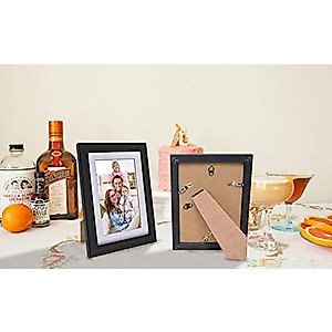 Giftgarden 4x6 Picture Frame Set of 8, Matted to Display 4 x 6 Photo with Mat or 5x7 without Mat for Wall or Tabletop Display, Black