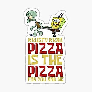 Krusty Krab Pizza Sticker - Sticker Graphic - Auto, Wall, Laptop, Cell, Truck Sticker for Windows, Cars, Trucks