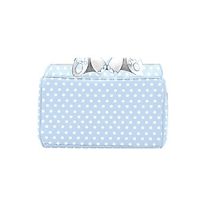 Liveweike Prince Elephant Dot Personalized Diaper Bag Backpack Custom Name Daypack Large Mommy Bag for Teen Girl Boy Student