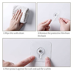 Nail Free Wall Hooks Screw Adhesive Hooks Heavy Duty Screw Free Sticker 14 PCS White Self Adhesive Hooks for Bathroom Kitchen