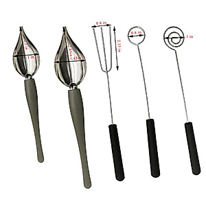 2 pcs Drawing Decorating Spoon Set,3 Pcs Candy Dipping Tools Chocolate Dipping Fork Spoons Set Stainless Steel Chef Art Pencil Spoons Plated Decoration Spoons for Decorative Plates, Cake, Coffee