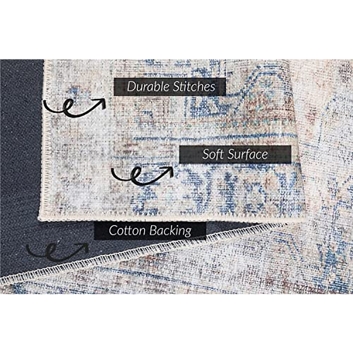 Monolia Machine Washable Area Rugs Perfect for Living Room Rugs,Bathroom Runner, Kitchen Rug, Bedroom Rugs, Entryway Rug, Persian Home Decor, Floor Decoration (2' X 3')