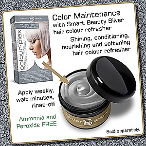 Metallic Silver Hair Dye | Stylish Silver Toner for Bleached Hair | Demi Permanent Hair Color | Added Plex Hair Anti-Breakage Technology | Smart Beauty Hair Color