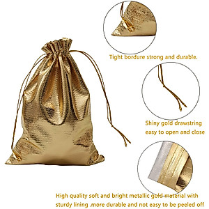 BEAVOING Pack of 100 4"x 6" Heavy Duty Gold Drawstring Organza Jewelry Pouches Wedding Party Christmas Favor Gift Candy Chocolate Bags
