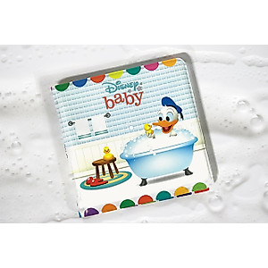 Disney Baby Bath Time Books - Activity Books for kids, Bath book, 6 Padded suction cups, 1 Mesh bag