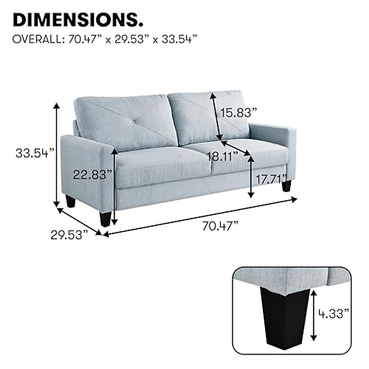 Serta Lindbergh Sofa Light Gray