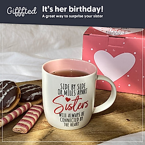 Triple Gifffted Best Sister Ever Coffee Mug & Socks, Gifts for Little Big Sisters from Brother, Birthday Presents Ideas, Valentines Mothers Day Christmas, to younger older sibling, Ceramic Cup 380ML