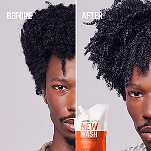 Hairstory New Wash Rich with Scalp Brush, Ultra-Moisturizing Cleansing Cream for Dry & Thick Hair, Shampoo & Conditioner Alternative, Restores Softness & Shine, 8oz