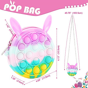 Pop It Purse Pop It Bag Kids Gifts Pop Purse Fidgets Toys Pop It Purse for Girls Pop Fidget Purse Mini Rabbit Shoulder Bag (Macaron)