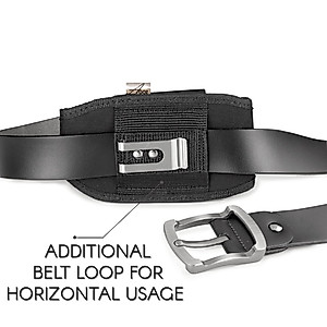AGOZ Large Scanner Holster, Rugged Vertical Case Pouch for Zebra TC75x, TC75, TC70x, TC70, TC72, TC77, M60, MC65, MC67 Mobile Computer Handheld Barcode Scanner Holder with Metal Belt Clip, Belt Loops