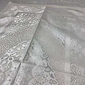 Luxemin White Color Luxurious Shinning, Soft and Velvety Muslim Prayer Mat | Janamaz | Sajadah | Soft Muslim Prayer mat | Muslim Gifts Collection Prayer Carpet Mat, Textile Cloth