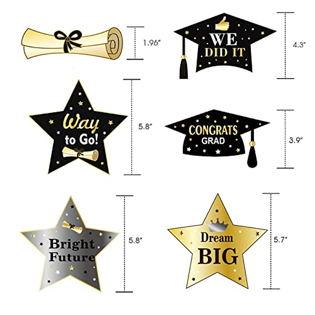 Konsait Graduation Hanging Decorations Swirls(28Pack), Graduation Party Supplies | Graduation Wishes| Mortarboards| Diplomas Hanging Ceiling Graduation Accessories for School Prom Grad Party