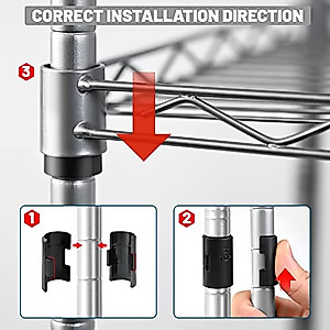 Mogusier 5-Tier Wire Shelving Rack Adjustable Metal Shelf Storage Rack 23.6x14 x59 in Kitchen Bathroom Steel Storage Organizers