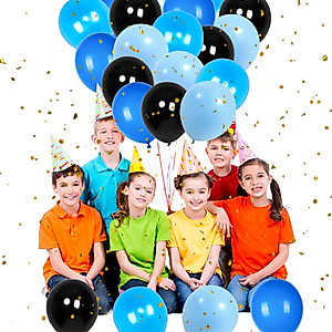 60 Pcs Birthday Decorations, Royal Blue and Black Balloons, 12 Inch Latex Balloons Party Supplies for Boys Birthday Baby Shower Game Birthday Wedding Bridal Shower Party Decorations (11-LH)