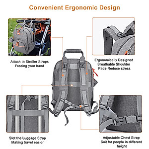 Homfu Diaper Bag Backpack Mommy Hospital Baby Bags for Girls Boys Multifunction Large Laptop Travel Backpack Mom Dad Diaper Bag with Changing Pad Waterproof Fashion Maternity Baby Diaper Bag Tote