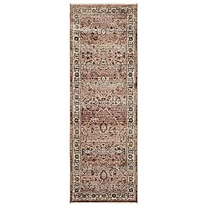 Mohawk Home Hertford Traditional Ornamental Beige 1' 11" x 8' Area Rug Perfect for Living Room, Dining Room, Office