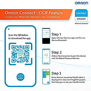 Omron Hem 7361T Bluetooth Digital Blood Pressure Monitor with Afib Indicator and 360° Accuracy Intelliwrap Cuff for Most Accurate Measurements (White)