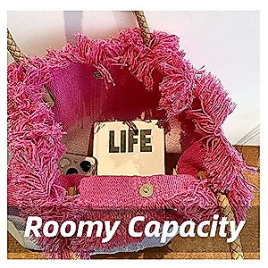 WEIIYONN Large Beach Bag Tote Bag for Women Summer Vibe Shoulder Bag with Tassels Aesthetic Contrast Color Handbag (Yellow White)