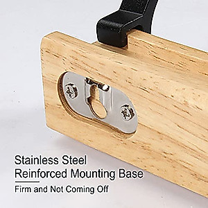 KooNiosio Coat Hook Rack Wall Mounted Coat Rack-5 Double Hook,Aluminum,Metal Coat Hook Rail for Coat Hat Towel Robes, Wooden Coat Hooks (Black)