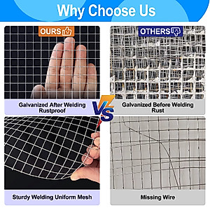 KANERS Black PVC Vinyl Coated Wire Mesh Hardware Cloth 1/2 in 48”x50’ 19 Gauge, Welded Wire Fencing Chicken Wire Mesh Roll Cage Wire Netting