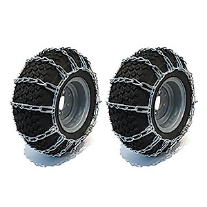 The ROP Shop New TIRE Chains 2-Link for John Deere Garden Tractor Lawn Mower - 400 420 425