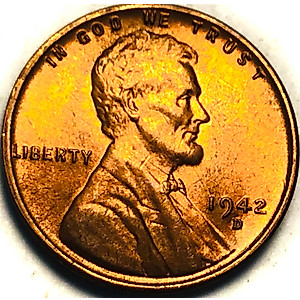 1942 D Lincoln Wheat Cent Red BU MS Penny Seller Mint State