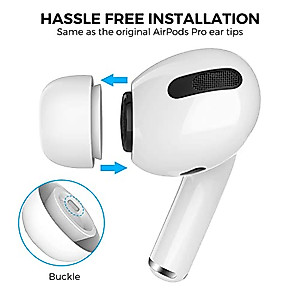 AhaStyle AirPods Pro 2 Replacement Ear Tips with Noise Reduction Hole【Fit in The Charging Case】 6 Pairs Compatible with Apple AirPods Pro 2019 & AirPods Pro 2 2022
