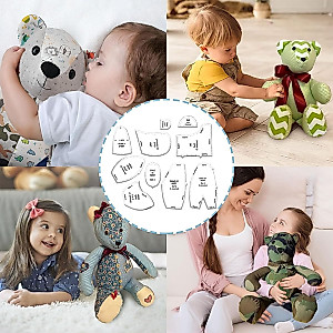Memory Bear Template Ruler Set with Instructions, Memory Bear Sewing Patterns Template, Acrylic Quilting Template Cutting Set for Sewing Bear Pattern Template Home Sewing Art Craft (10 PCS (12 inch))