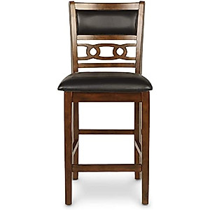 New Classic Furniture Gia 5-Piece Counter Dining Table Set, 42.25-Inch, Brown
