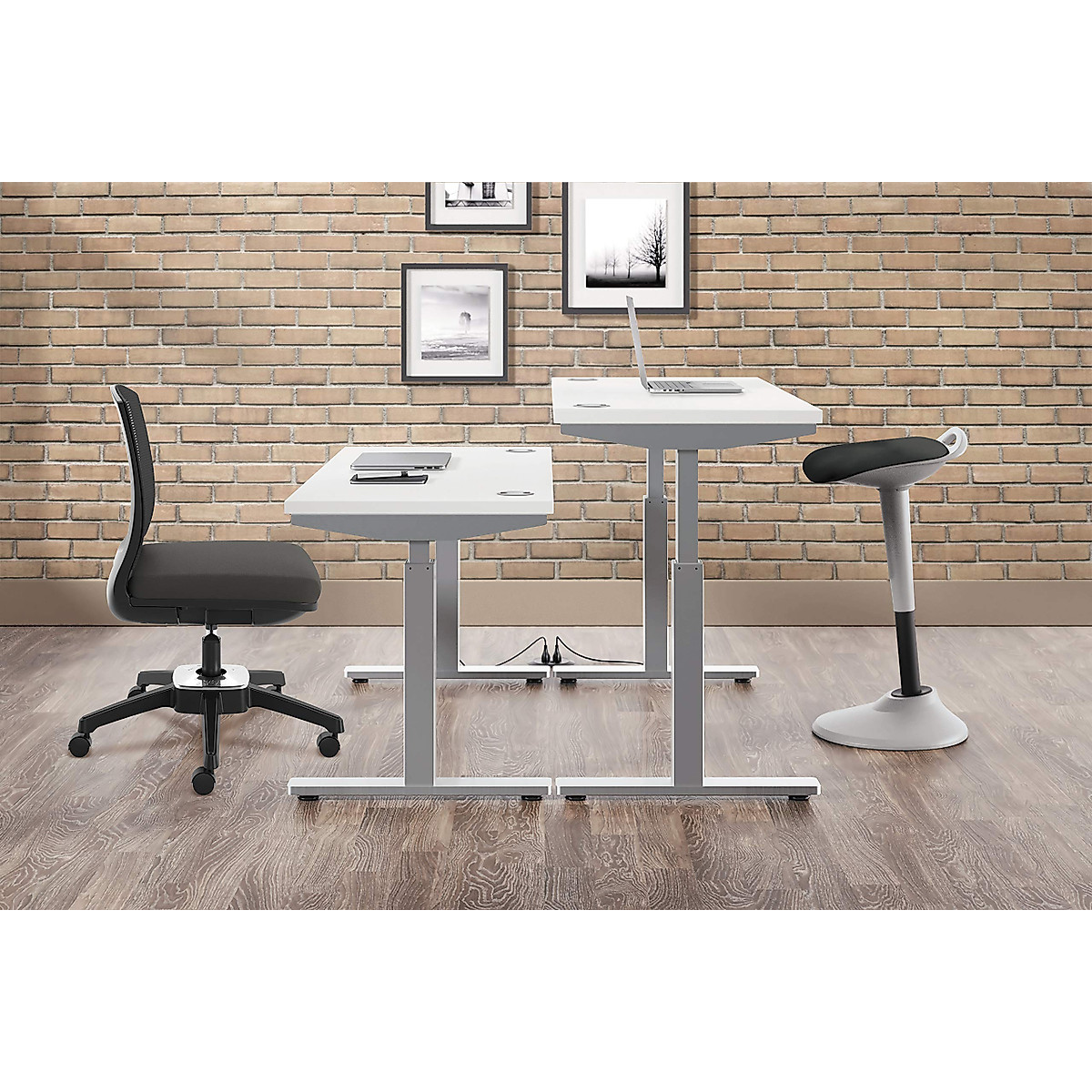 HON Perch Stool, Sit to Stand Backless Stool for Office Desk, Black (HVLPERCH)
