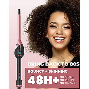 YEEGOR 1/2 Inch Curling Iron for Short Hair, 1/2 Inch Small Short Hair Curling Iron Ceramic Tourmaline Barrel Curling Wand with LCD Display Include Heat Resistant Glove