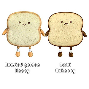 VHYHCY Toast Bread Pillow Funny Food Plush Toy Pillows Small Cute Stuffed Plush Toast Sofa Pillow (Toast Bread,Golden)