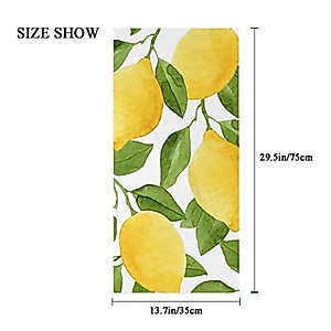 YOUJUNER 2 Piece Soft Hand Towel, Lemons Decorative Fingertip Towels for Bathroom, Kitchen, Yoga, Gym, 29.5 x 13.5 inch (2 Piece)