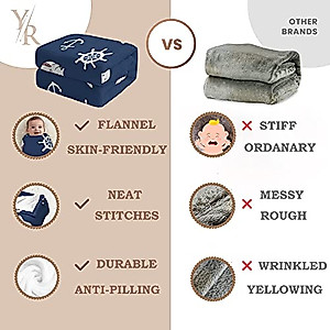 YRAQLVU Shark Throw Blanket Cute Baby Blankets for Couch Crib, Warm Flannel Fleece Shark Blanket for Unisex Adult Boys Girls Fish Gifts Ultra-Soft Lightweight Anchor Cozy Blanket, 40x50 Inches