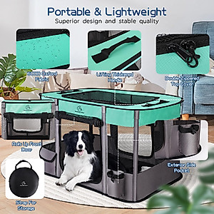Dog Playpen,Pet Playpen,Foldable Dog Cat Playpens,Portable Exercise Kennel Tent Crate,Water-Resistant Breathable Shade Cover, Indoor Outdoor Travel Camping Use for Small Animals with Carrying Case(S)