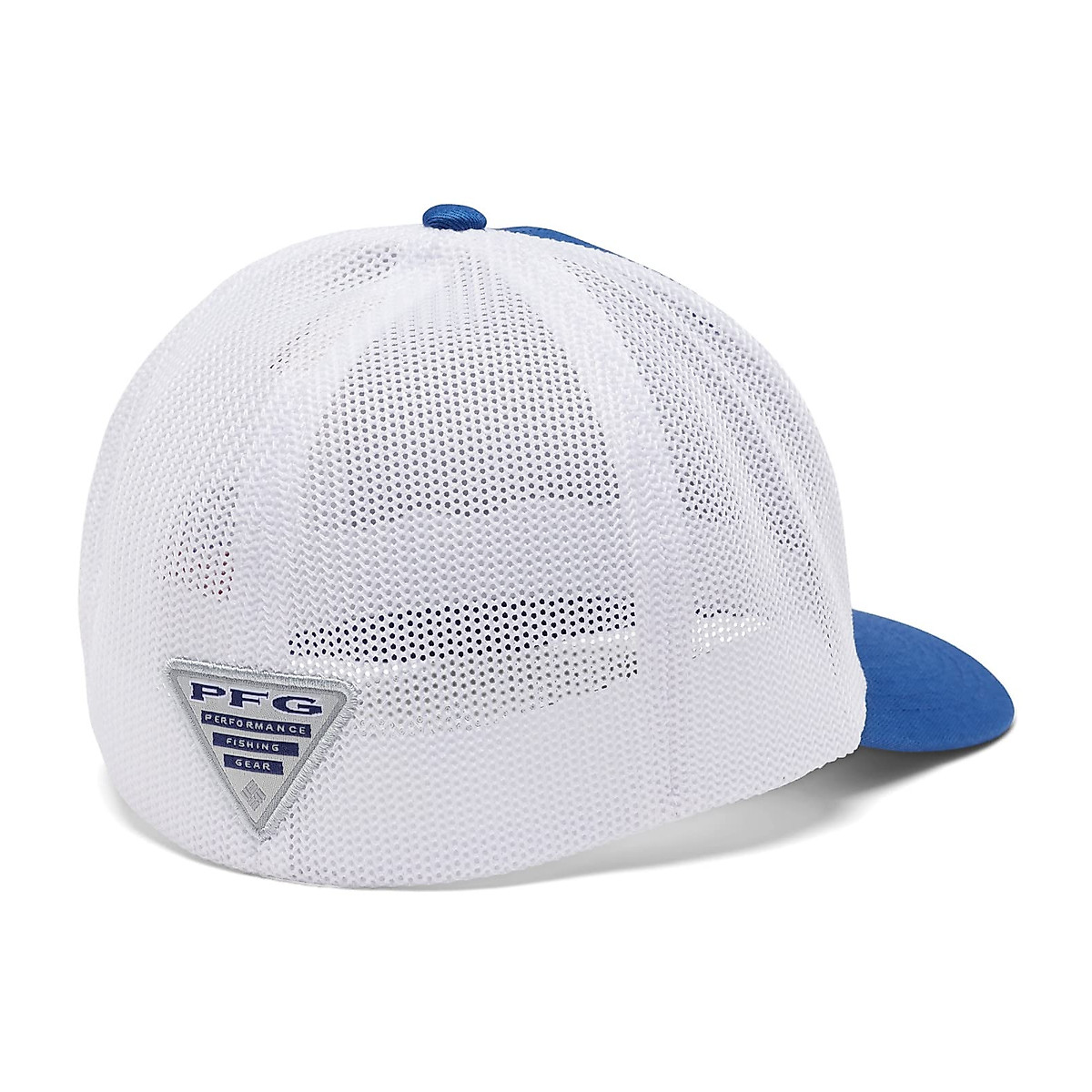 Columbia Unisex PFG Mesh Ball Cap, Mountain Blue/Us Flag, L/XL
