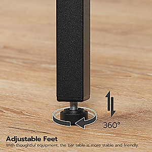 HOOBRO Bar Table, Round Pub Table, 2-Tier Bistro Table with Storage, High Top Table, Cocktail Table with Top Particleboard, for Kitchen, Living Room, Meeting Room, Rustic Brown and Black BF55BT01