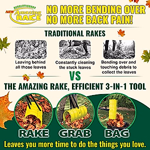 Amazing Rake Back Saving Garden Rake ― Leaf Rakes for Gardening ― Leaf ...