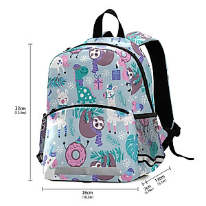 Animals Llama Sloth Dinosaur Toddler Backpack for Kids Boy Girls Age 3-6, Preschool Mini Backpack with Leash