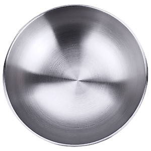 Kichvoe Korean Bowl Soup Bowls Ramen Noodle Bowls Stainless Steel Bowl Korean Bowls Double Walled Serving Bowl for Udon Pho Dessert Cereal Salad 15cm Metal Bowls